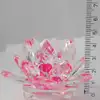 Lotus roz este o decoratiune din cristal de sticla tip nufar, amuleta ...