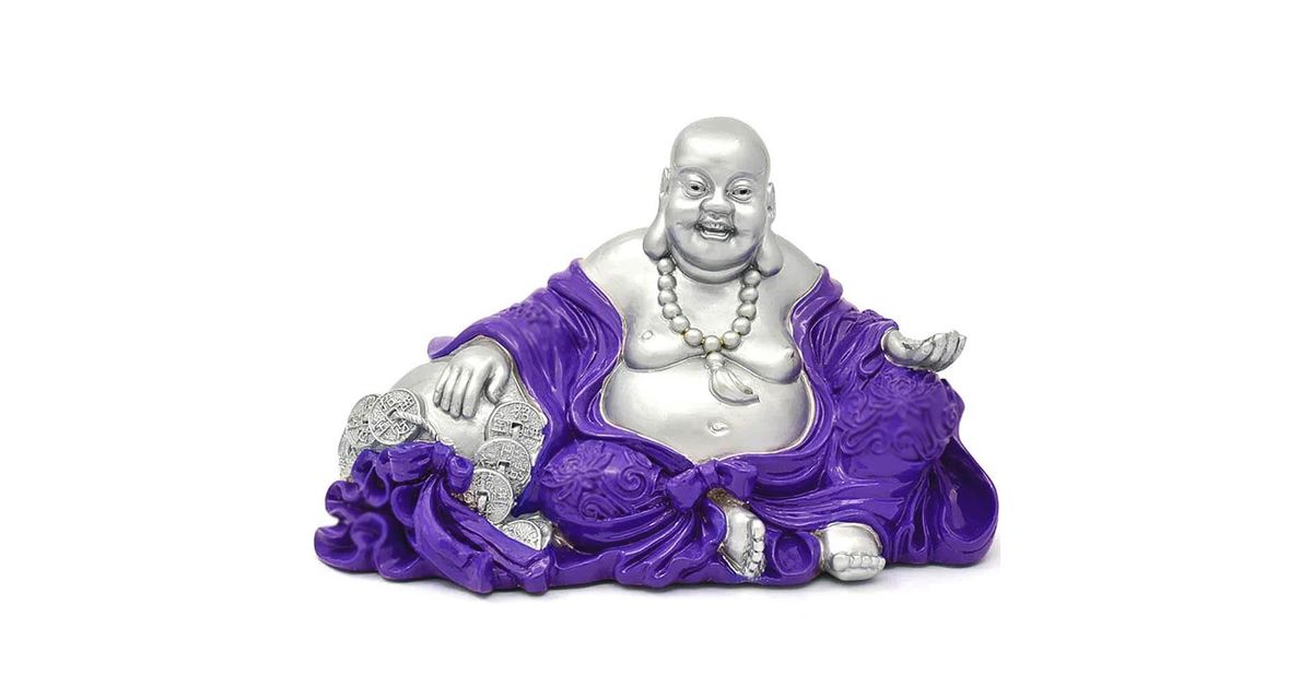 Buddha fericirii violet regal, statueta “Ngan Chee” pentru pentru ...